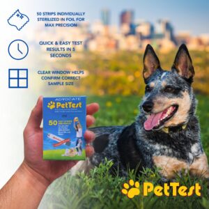 PetTest Diabetes Blood Glucose Tests Strips for Dogs and Cats for use with PetTest Glucose Monitor (50 Strips) Sterilized and Individually Sealed