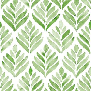 haokhome boho peel and stick wallpaper floral tulip leaves green/white removable bathroom kitchen contact paper home wall decor 17.7in x 9.8ft