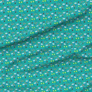 Spoonflower Fabric - Nurse Theme Medical Care Turquoise Blue Printed on Petal Signature Cotton Fabric Fat Quarter - Sewing Quilting Apparel Crafts Decor