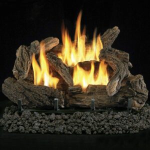 procom ventless dual fuel gas log set - 18 in., 30,000 btu, thermostat control, heats up to 1,100 sq. ft., hand-painted refractory ceramic logs, oxygen depletion sensor, pcnsd18t