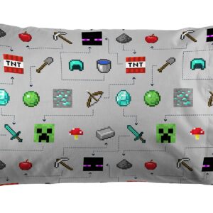 Jay Franco Minecraft Monster Hunters Full Sheet Set - 4 Piece Set Super Soft and Cozy Kid’s Bedding Features Creepers - Fade Resistant Microfiber Sheets (Official Minecraft Product)