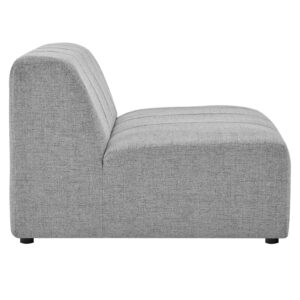 Modway Bartlett Channel Tufted Upholstered Sectional, Armless Chair, Light Gray