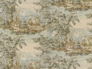 bosporus flax spa blue linen blend toile covington fabric