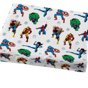 Jay Franco Marvel Avengers Fighting Team Twin Sheet Set - 3 Piece Set Super Soft and Cozy Kid’s Bedding - Fade Resistant Microfiber Sheets (Official Marvel Product)