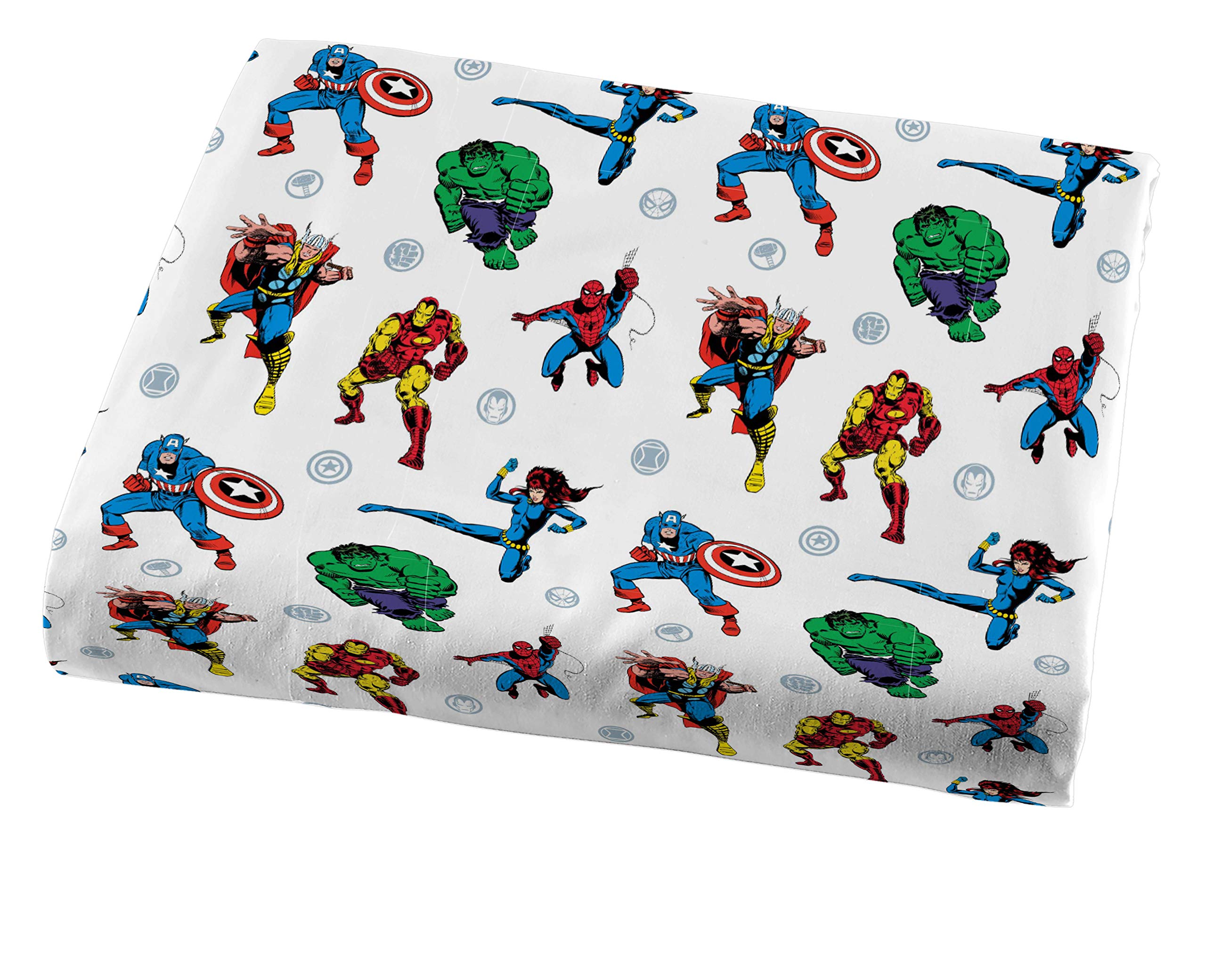 Jay Franco Marvel Avengers Fighting Team Twin Sheet Set - 3 Piece Set Super Soft and Cozy Kid’s Bedding - Fade Resistant Microfiber Sheets (Official Marvel Product)