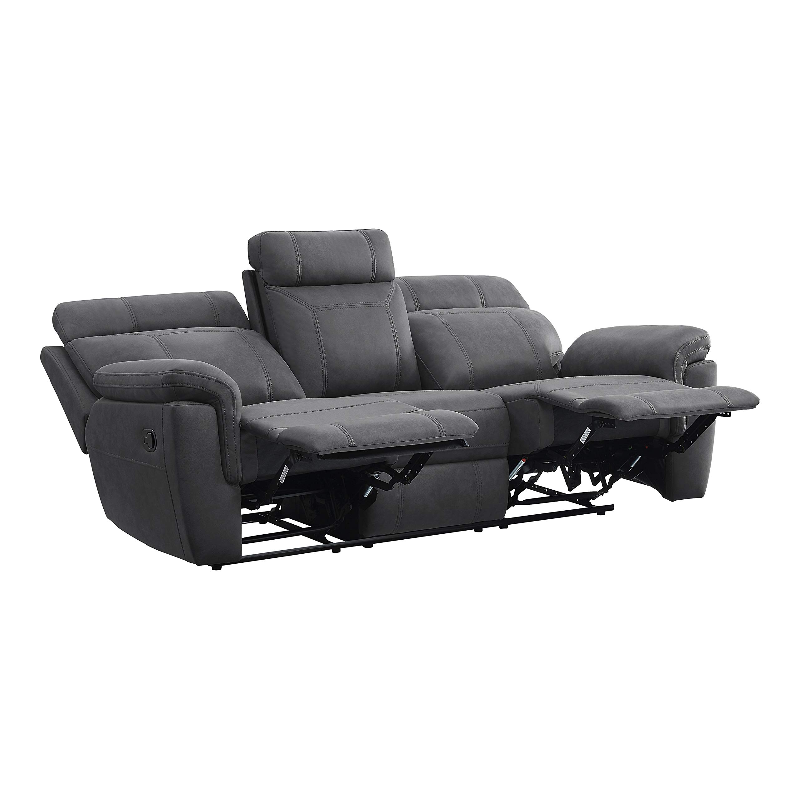 Lexicon Valois Double Reclining Sofa, Gray