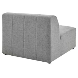 Modway Bartlett Channel Tufted Upholstered Sectional, Armless Chair, Light Gray