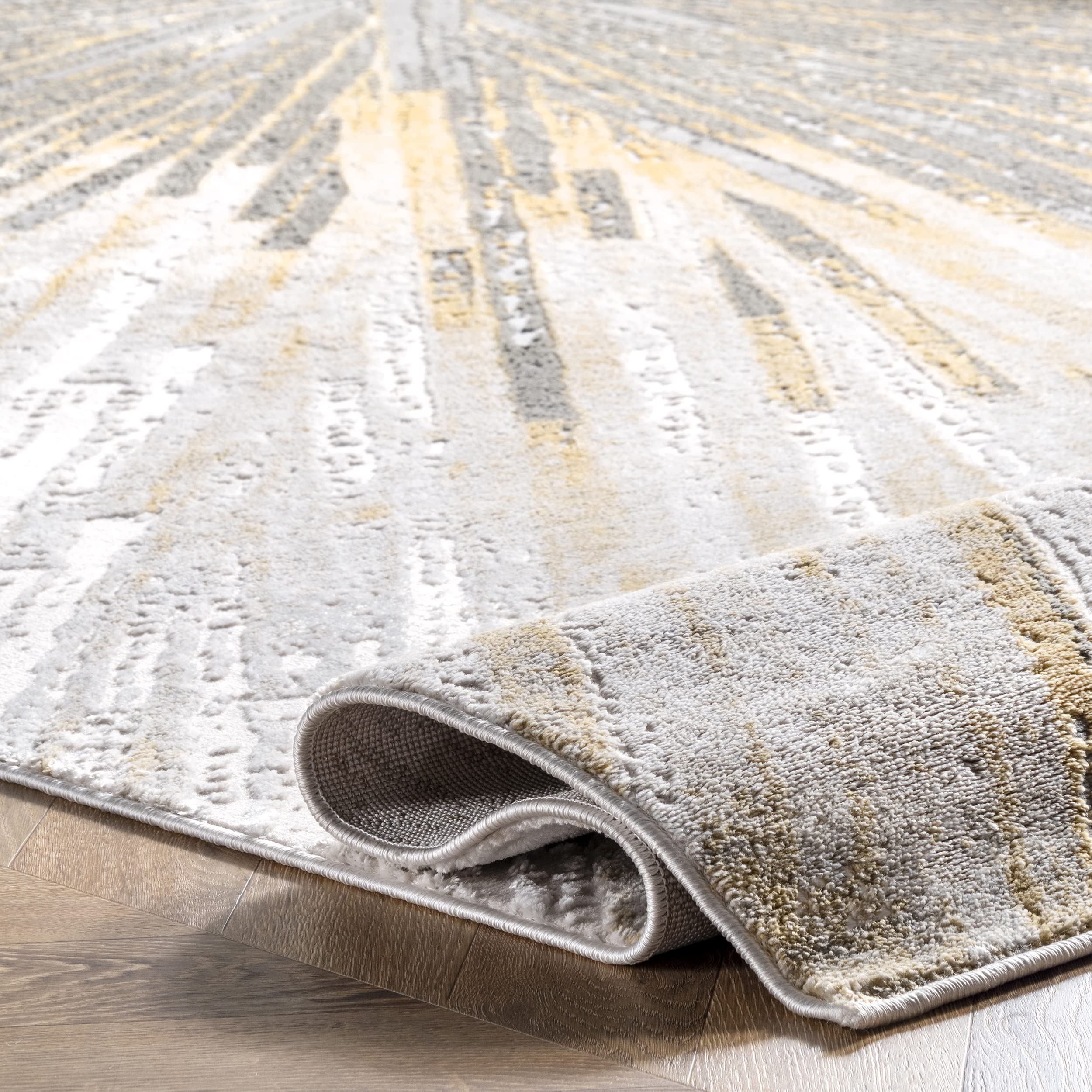 nuLOOM Amaya Abstract Area Rug, 8x10, Gold