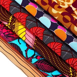 12 Pcs African Print Fabric Fat Quarters Scraps African Fabric by Yard for Sewing Face Covering Make, Craft Projects and DIY Patch Work, 19.5 x 15.7 Inch/ 50 x 40 cm