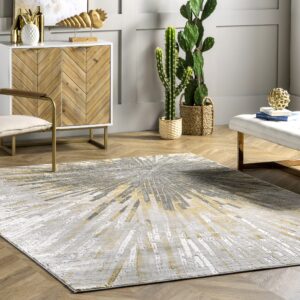 nuloom amaya abstract area rug, 8x10, gold