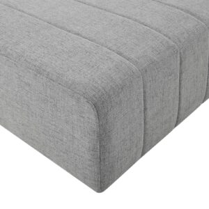 Modway Bartlett Channel Tufted Upholstered Sectional, Armless Chair, Light Gray