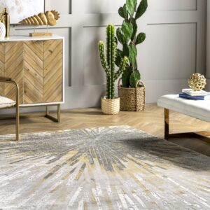 nuLOOM Amaya Abstract Area Rug, 8x10, Gold