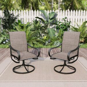 sophia & william patio dining chairs metal swivel chairs padded textilene set of 2 outdoor furniture for lawn garden backyard weather resistant