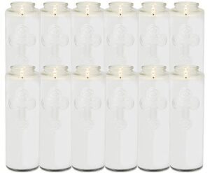 root candles prayer candles clear glass devotional 7-day prayer candle, 12-count, meditation