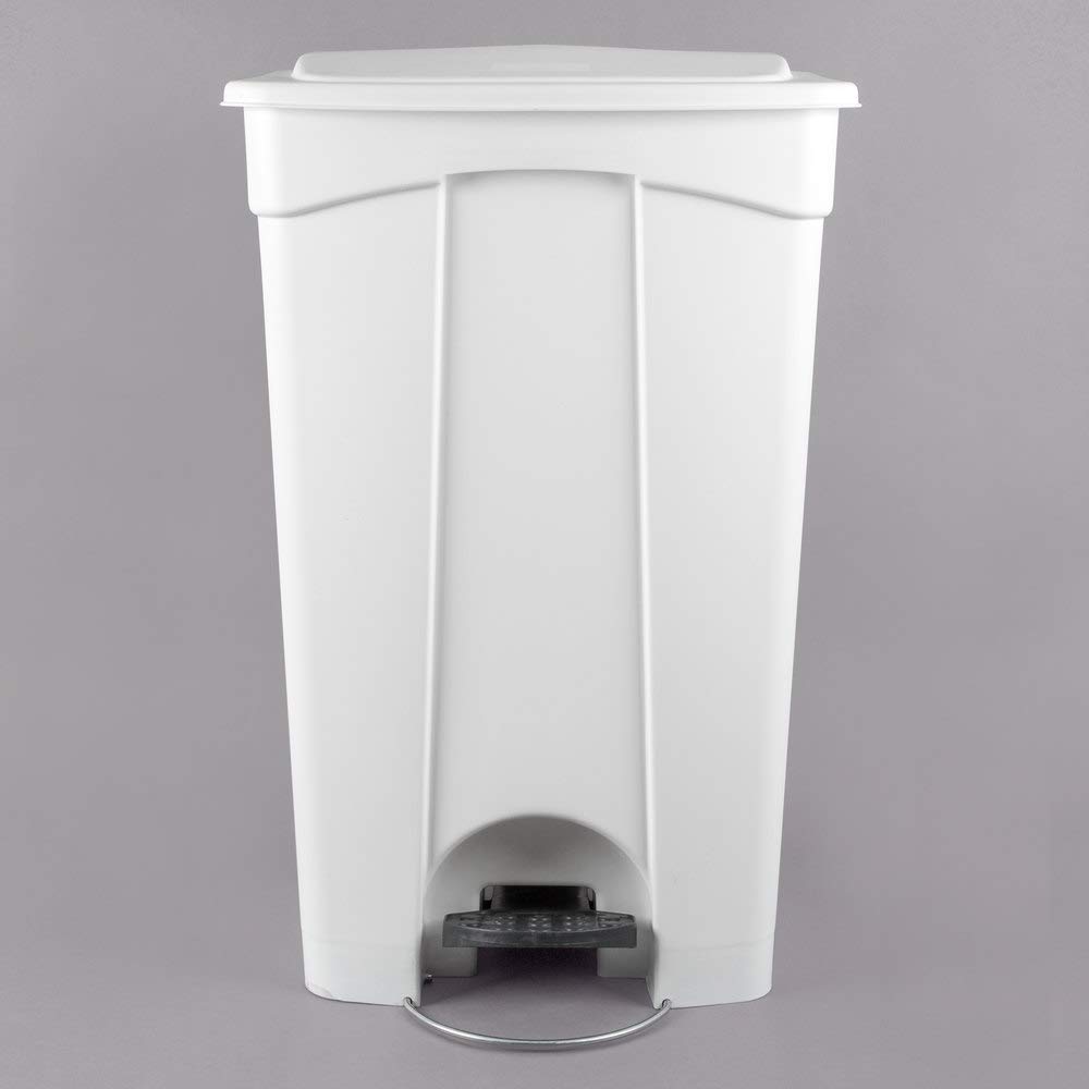 PRO&Family 92 Qt. / 23 Gallon White Rectangular Step-On Trash Can. Modern Hands-Free Trash Can for Home, Bathroom, Living Room, Office, Kitchen, Garage, Warehouse, Restaurant