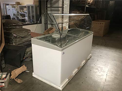 Gelato Freezer Display Case Dipping Cabinet Pan Ice cream showcase Curved Clear Glass 72"