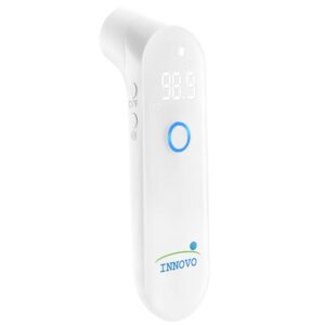 newly released innovo medical touchless forehead thermometer, non-contact fever alert, termometro digital (snow white), (if100b)