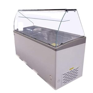 gelato freezer display case dipping cabinet pan ice cream showcase curved clear glass 72"