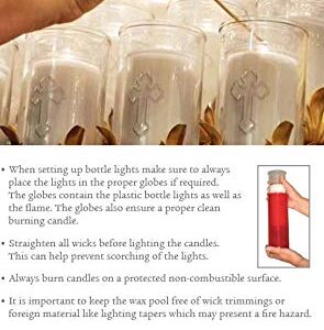 Root Candles Cemetery Prayer Candles for Outdoor Burning in Clear Flame Resistant Plastic Vessels, 12-Count, Memorial