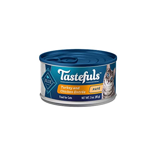 Blue Buffalo Tastefuls Wet Cat Food Paté, Made with Natural Ingredients, Turkey and Chicken Entrée, 3-oz Cans (24 Count)