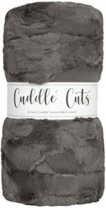 shannon fabrics luxe cuddle cut 2yd hide char fabric, charcoal