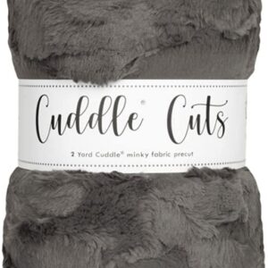 Shannon Fabrics Luxe Cuddle Cut 2yd Hide Char Fabric, Charcoal