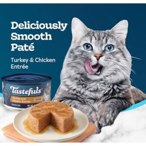 Blue Buffalo Tastefuls Wet Cat Food Paté, Made with Natural Ingredients, Turkey and Chicken Entrée, 3-oz Cans (24 Count)