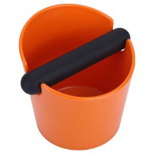 Coffee Knock Box Espresso Knock Box 4.4 Inch Shock-Absorbent Espresso Dump Bin Coffee Bin With Removable Knock Bar and Non-Slip Base Espresso Dump Bin Coffee Residue Bucket Coffee Bin(ORANGE)