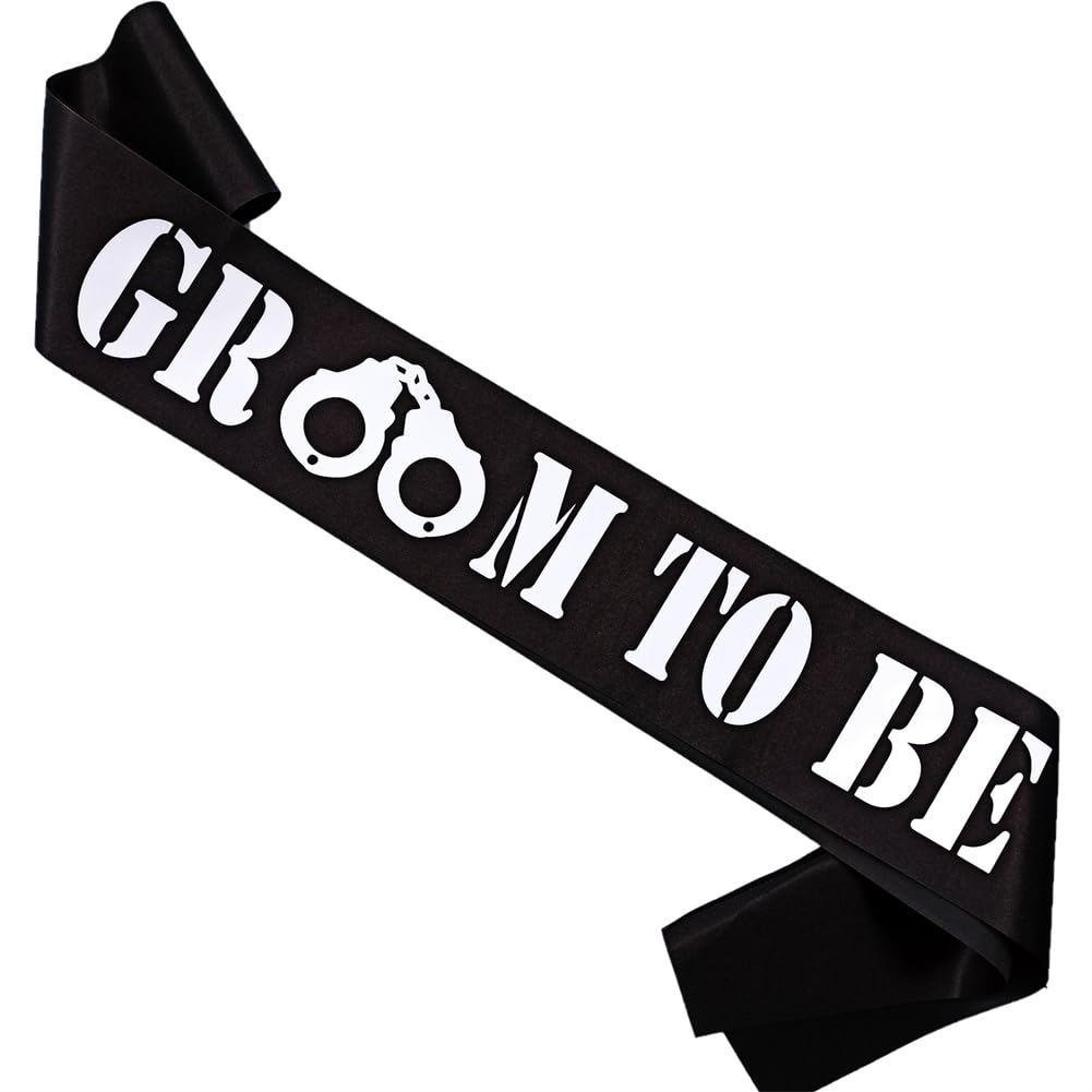 Magnusson's Garden Groom to Be Sash, Funny Bachelor Groom in Handcuffs Sash, Future Groom Accessories, Wedding Gift Idea from Bride, Best Man, Groomsmen, Mother of The Bride and Groom