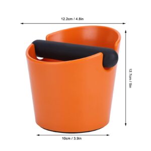 Coffee Knock Box Espresso Knock Box 4.4 Inch Shock-Absorbent Espresso Dump Bin Coffee Bin With Removable Knock Bar and Non-Slip Base Espresso Dump Bin Coffee Residue Bucket Coffee Bin(ORANGE)