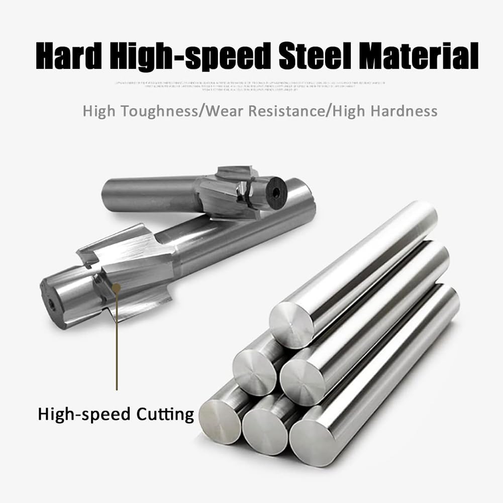 Akozon 5pcs M3-M8 Slotting Counterbore End Mill Cutter Solid Slot Countersink End Mill Drill Bit