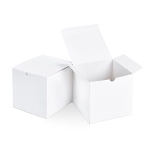 shipkey 10 pack white cardboard gift boxes with lids |4x4x4inch square boxes | small gift boxes suitable for party, wedding, christmas, holidays, birthdays and all other occasions