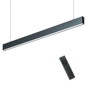 monios-l led linear light with remote control, 4ft dimmable pendant light fixture, 3000k to 6000k color changing, 36w hanging island lights, linkable ceiling lighting for office shop gym