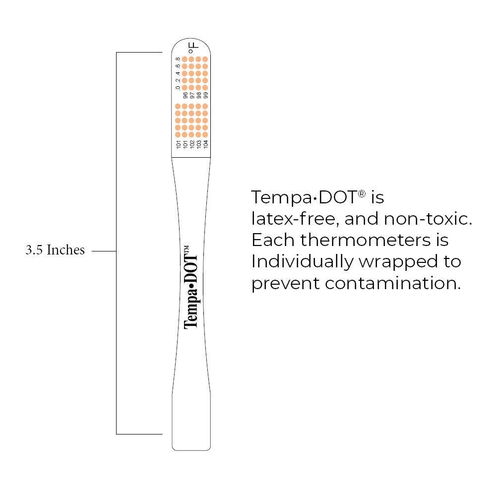 TempaDOT 100 Pack - Fahrenheit – Single-Use Clinical Thermometers for Oral or Axillary Use – Highest Accuracy & Prevention of Patient Cross-Contamination