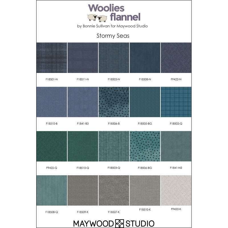 Bonnie Sullivan Woolies Flannel Stormy Seas 20 Fat Quarters Maywood Studio