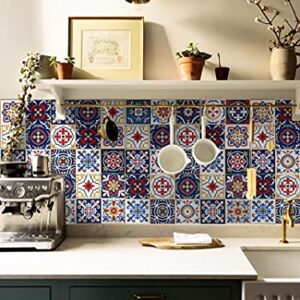 Peel and Stick Wallpaper Boho Colorful Tile Contact Paper Removable Boho Wallpaper Self Adhesive Wallpaper Waterproof Contact Paper Decorative Cabinets Furniture Shelf Drawer Liner 17.7"x78.7"