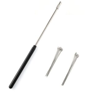 e-outstanding reusable inoculating loop inoculating rod kit laboratory research teaching tools (5pcs 3mm inoculating ring + 5pcs 4mm inoculating ring + 1 piece inoculating rod)