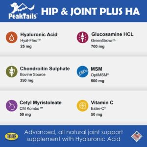 KALA HEALTH PeakTails Arthrix Plus HA, 150 Count Tablets, Provides Maximum Hip & Joint Support for Dogs, Formulated with Clinically Studied Ingredients, MSM, Glucosamine, Chondroitin, Hyaluronic Acid