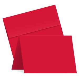 a2 red blank greeting cards and envelopes – great for holidays, christmas and 2025 new year greetings, invitations and thank you cards | 4.25" x 5.5" (when folded) | 25 cards and envelopes per pack