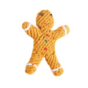 aboofan pet dog christmas chew playing toy christmas gingerbread man cotton rope dog teething toy pet interactive toys dog bite toy dog chewing toys for small medium dog pet supplies