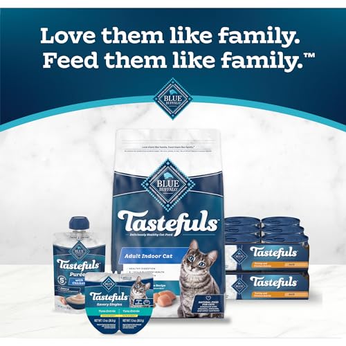 Blue Buffalo Tastefuls Wet Cat Food Paté, Made with Natural Ingredients, Turkey and Chicken Entrée, 3-oz Cans (24 Count)