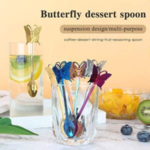 Gracelife 6-Pack Coffee Spoons Rainbow Colorful Teaspoon Dessert Espresso Stainless Steel Stirring Spoon