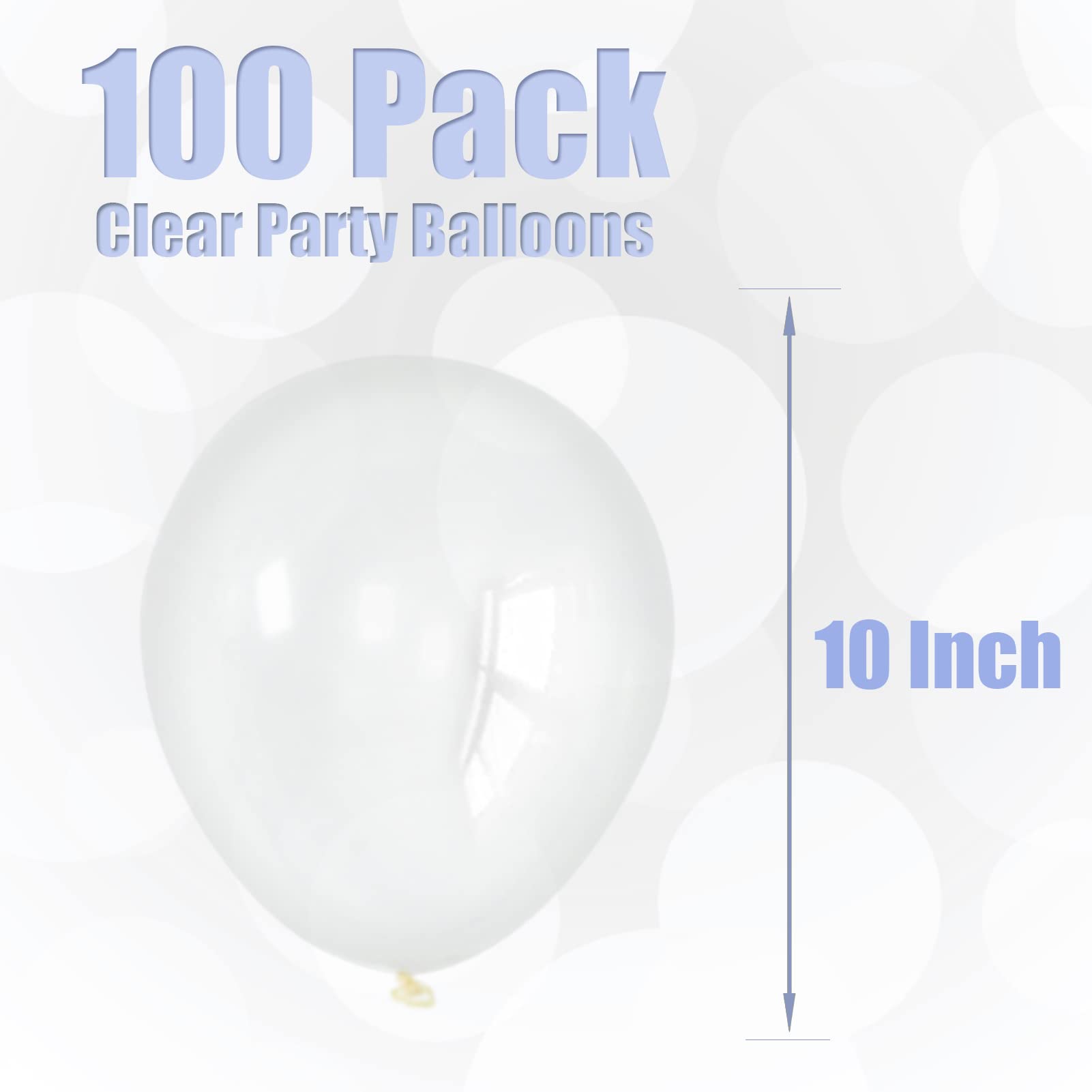 BEISHIDA 100 Pack 10 Inch Clear Balloons Transparent Party Balloons, Latex Matte Round Balloons for Birthday Party, Baby Shower, Girls Kids Party, Wedding Graduation Anniversary