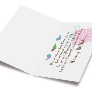 Prime Greetings Birthday Card Aunt, Made in America, Eco-Friendly, Thick Card Stock with Premium Envelope 5in x 7.75in, Packaged in Protective Mailer