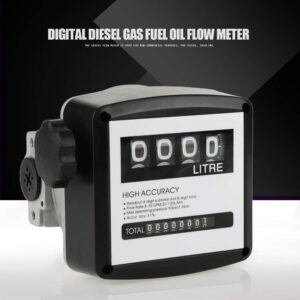 Diesel Flow Meter, FM-120-2 1 Inch 4 Digital Diesel Fuel Oil Flow Meter Counter Gauge 1% High Accuracy 5-30 GPM/20-120L/Min 50psi