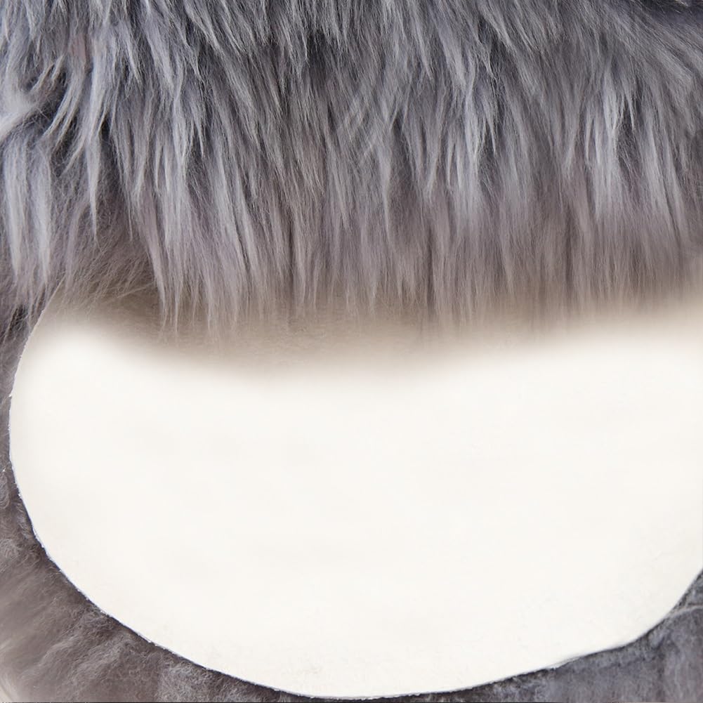 Altlue Real Sheepskin Rug Fluffy Sheepskin Throw Genuine Sheepskin Rug Sheepskin Seat Covers for Chairs Recliner Sofa (2.3x6.5ft) (Color : Gray)