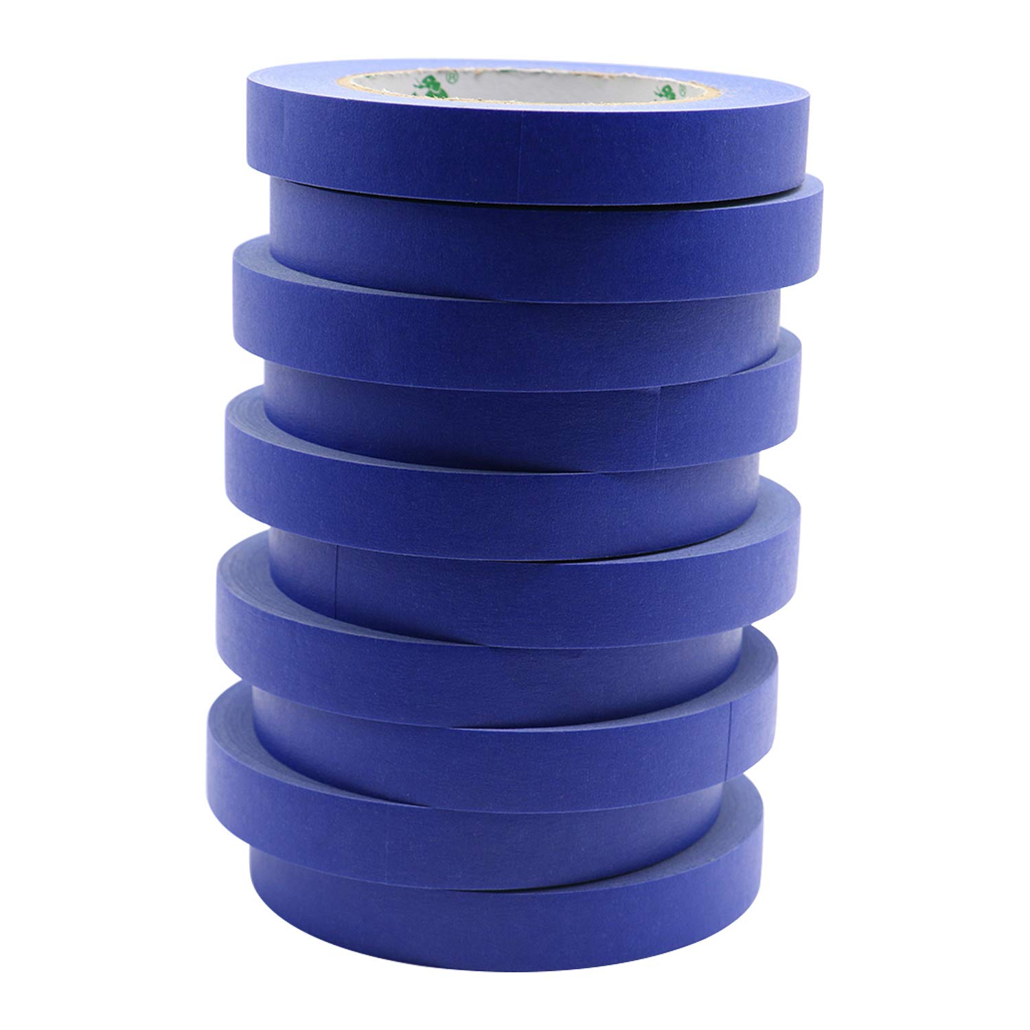 BOMEI PACK 10Pcs Blue Painters Tape, 5.5Mil 3/4in 55y, Residue Free Wall Painting Masking Tape with Sharp Lines