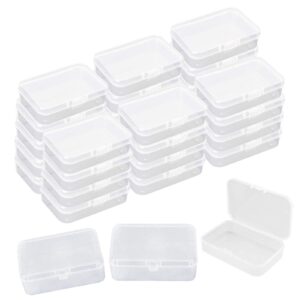 odookon 30pcs rectangle mini clear plastic storage containers box case with lid for small items, bead, jewelry, and other craft projects (m: 3.3 * 2.1 * 0.9inch)