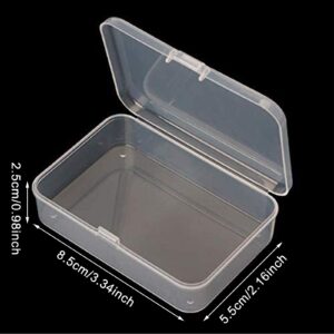 ODOOKON 30pcs Rectangle Mini Clear Plastic Storage Containers Box Case with lid for Small Items, Bead, Jewelry, and Other Craft Projects (M: 3.3 * 2.1 * 0.9inch)