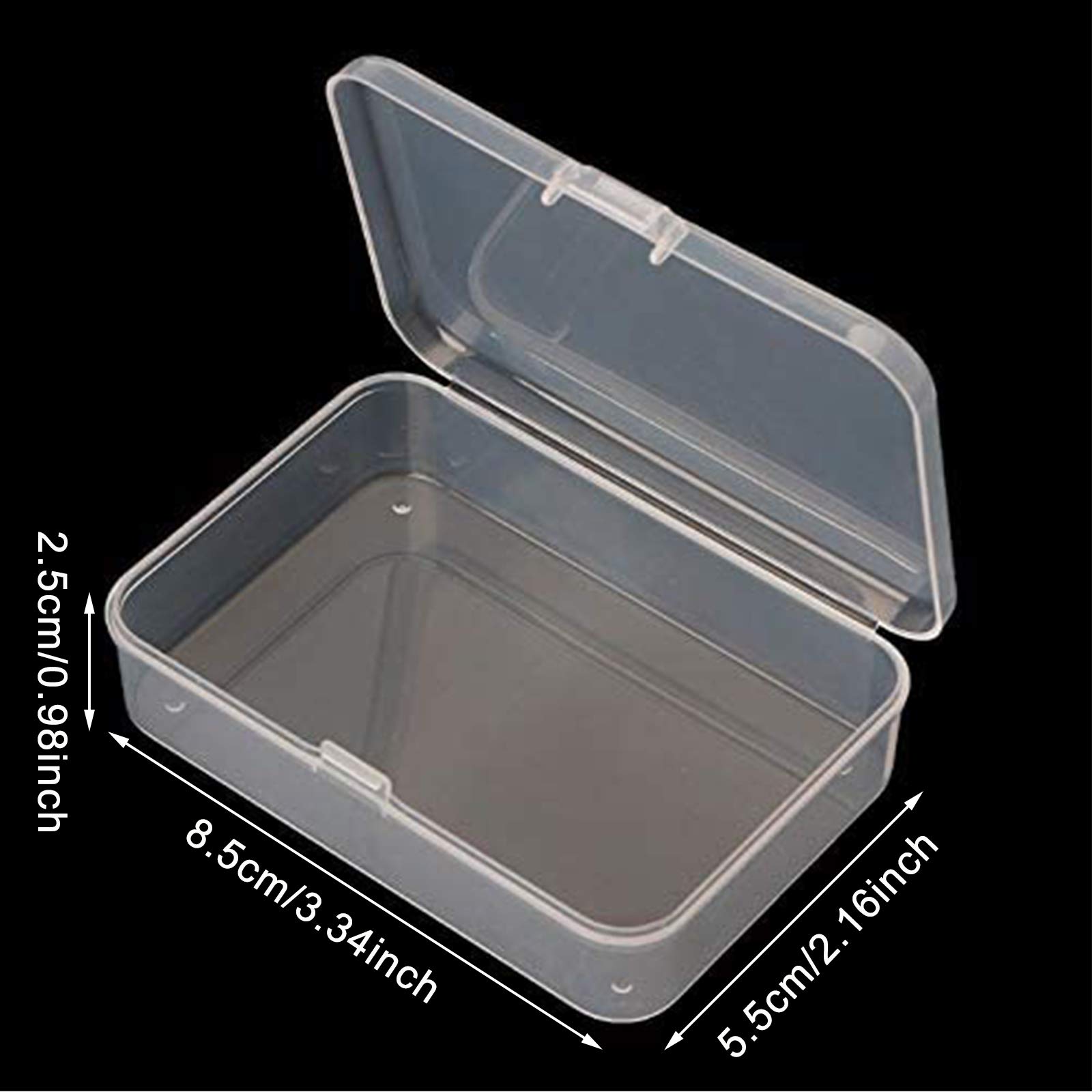 ODOOKON 30pcs Rectangle Mini Clear Plastic Storage Containers Box Case with lid for Small Items, Bead, Jewelry, and Other Craft Projects (M: 3.3 * 2.1 * 0.9inch)